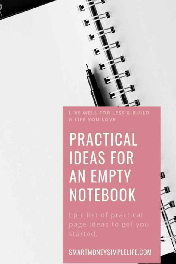 Practical Ideas for an Empty Notebook - Smart Money, Simple Life